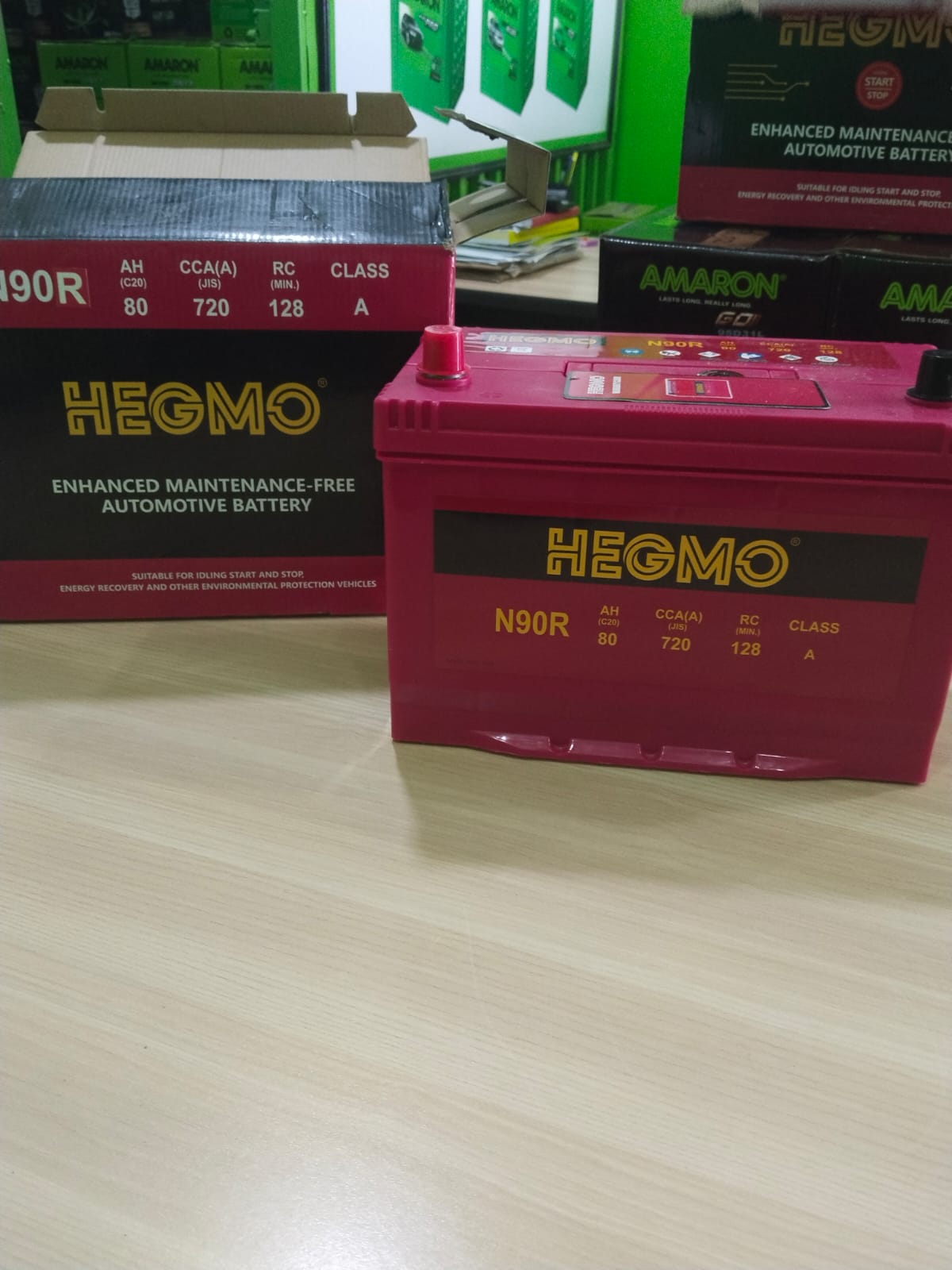 Hegmo N90L 80 Amperes Maintenance Free Red Coloured Battery - Ask ...